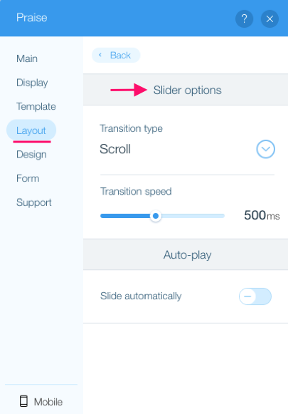 Slider layout – Praise Help Center